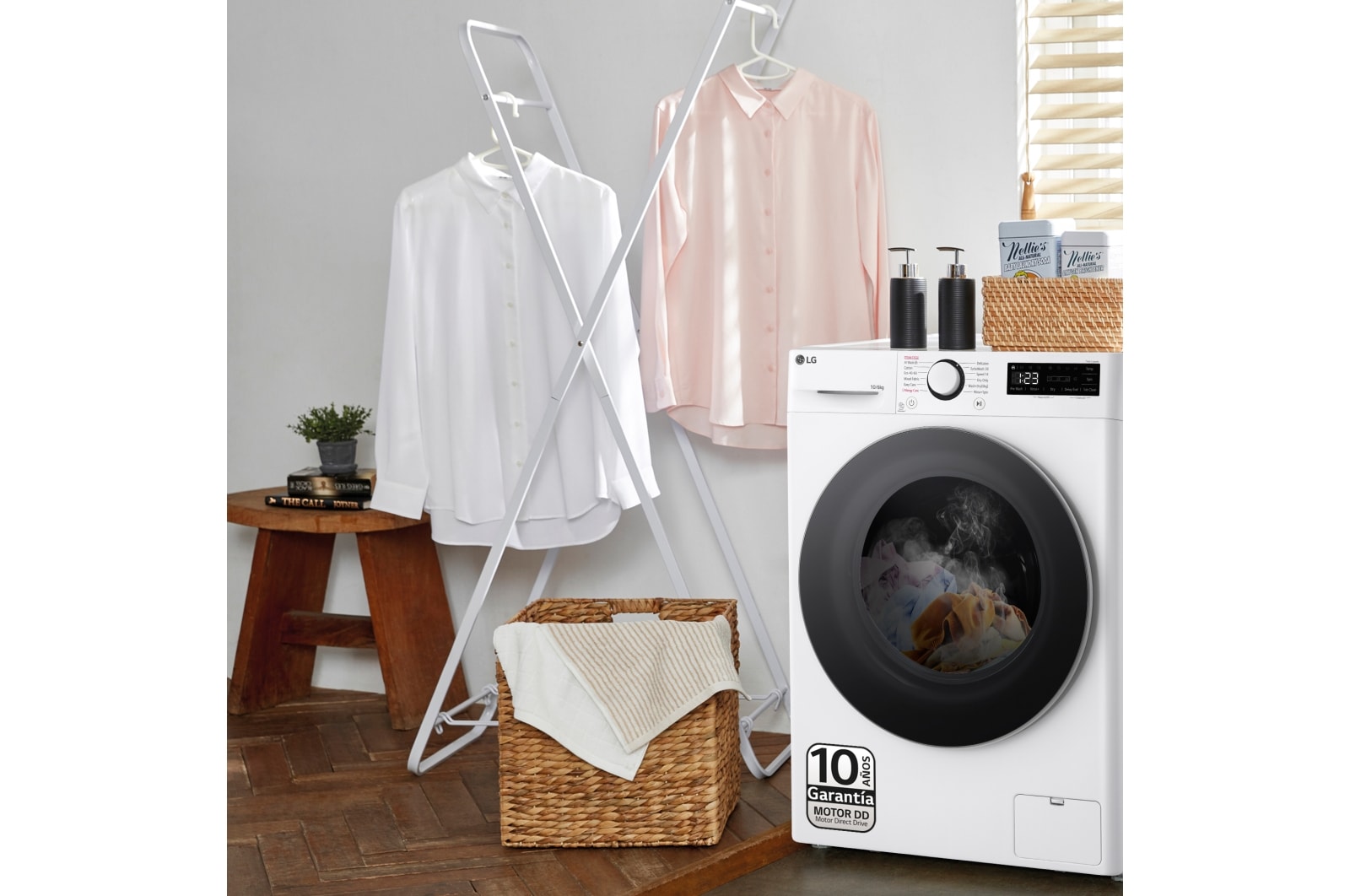 LAVASECADORA LG BLANCA F4DR6010A1W 10/6KG A-10%/D 1400RPM BCA